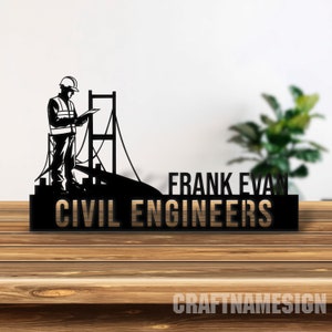 Custom Wooden Civil Engineer Desk Name Plate, Engineer Metal Nameplate ...