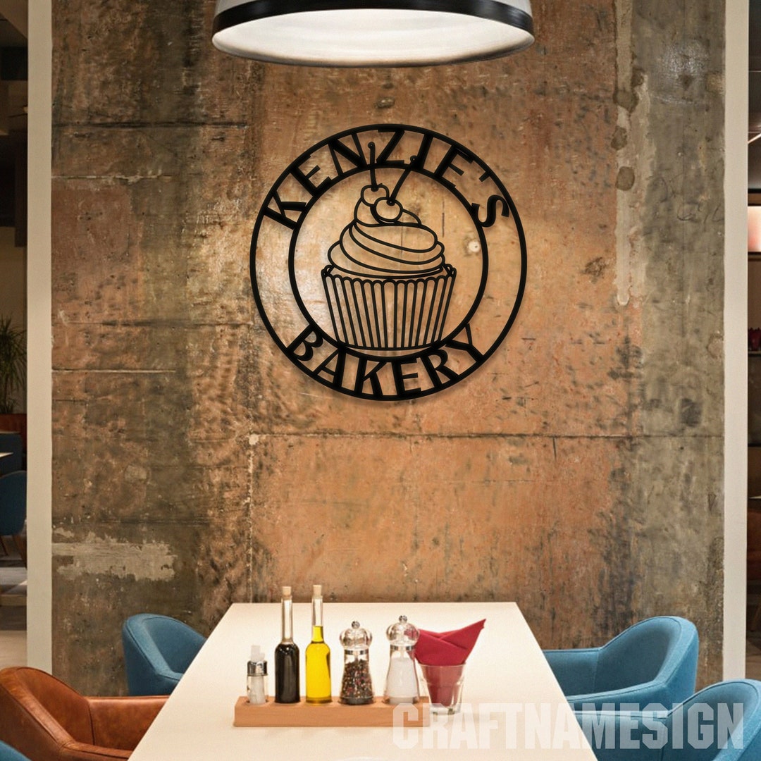 Bakery Shop Metal Sign , Custom Shop Metal Sign, Custom Metal Name Sign ...
