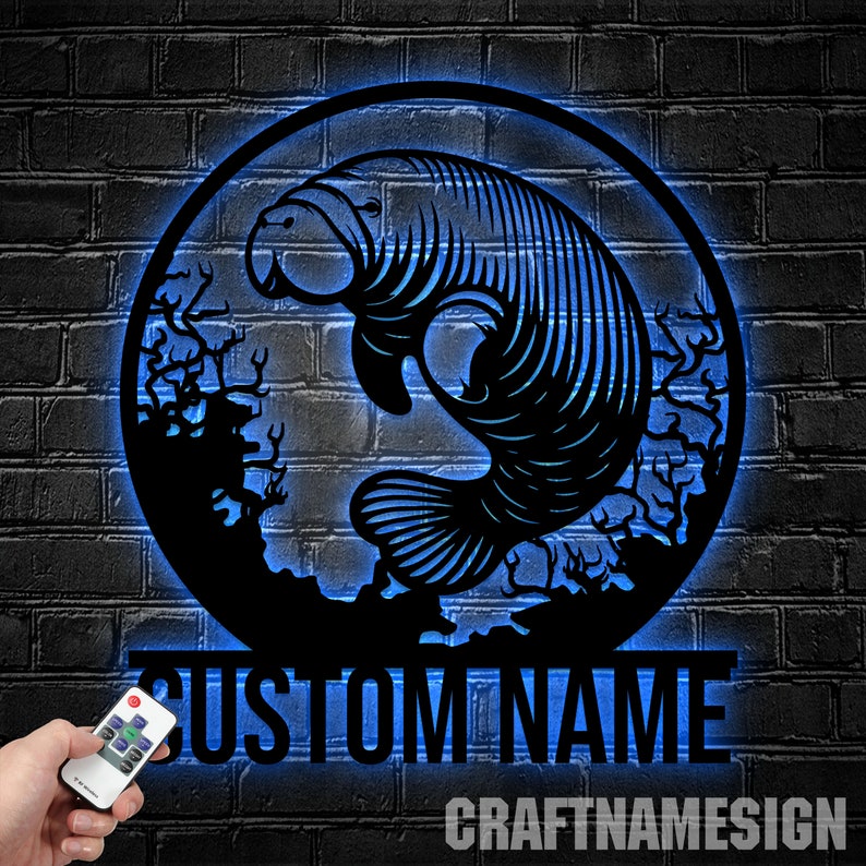 Custom Manatee Metal Sign, Manatee Metal LED Decor, Personalized ...