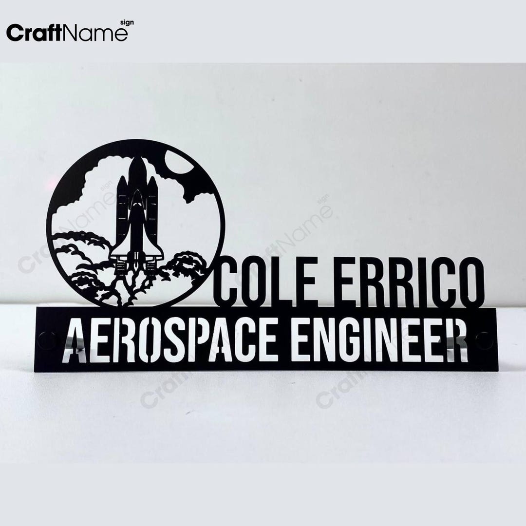 Custom Aerospace Engineer Wooden Desk Name Plate, Aircraft Engineer ...