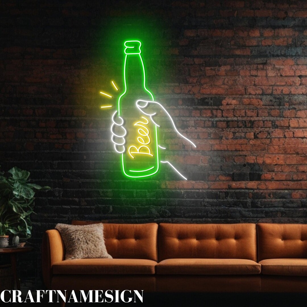 Had Hold Beer Bottle Neon Sign, Beer Led Sign, Beer Bar Neon Night ...