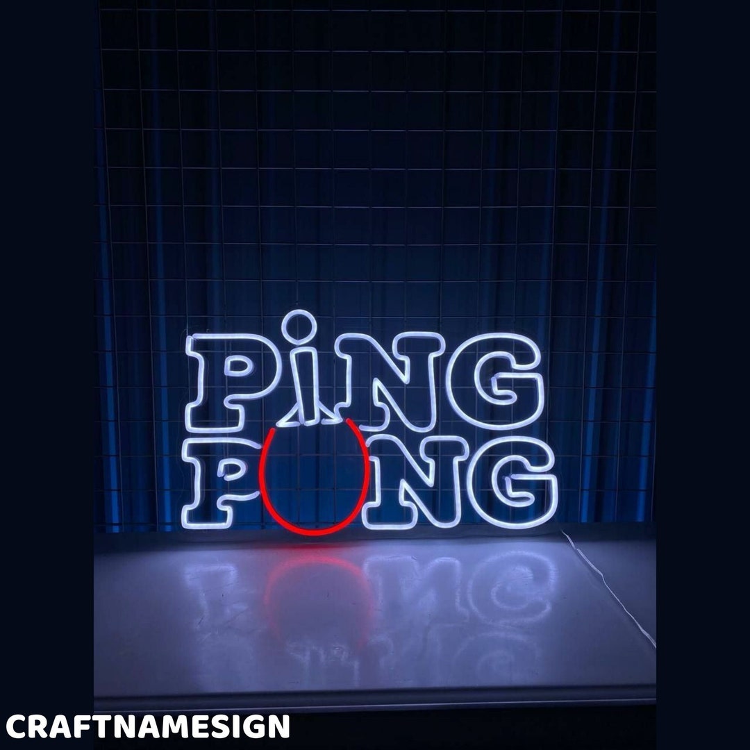 Ping Pong Neon Sign, Ping Pong Table Tennis Led Sign, Custom Neon Sign ...