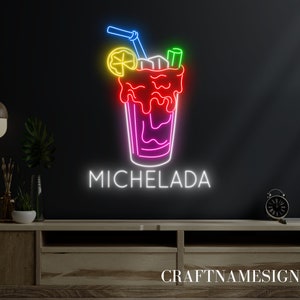 Michelada Neon Sign, Mexican Michelada Cocktails Led Sign, Custom Neon ...