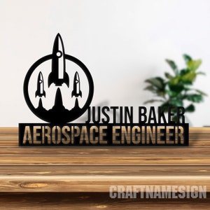 Custom Wooden Aerospace Engineer Desk Name Plate, Aircraft Engineering ...