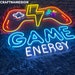 Game Energy Neon Sign, Game Controller Thunder Led Sign, Custom Neon ...