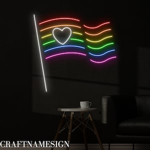 Pride Flag Neon Sign, Pride Flag LGBT Led Sign, Custom Neon Sign, LGBT ...