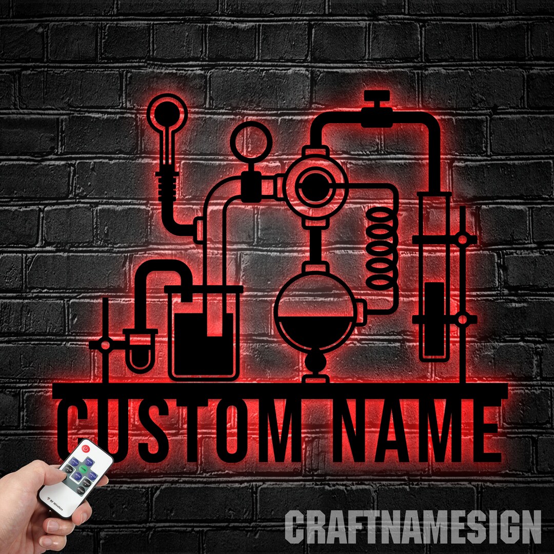 Personalized Chemistry Teacher Metal Wall Art Led Light, Teacher Metal ...