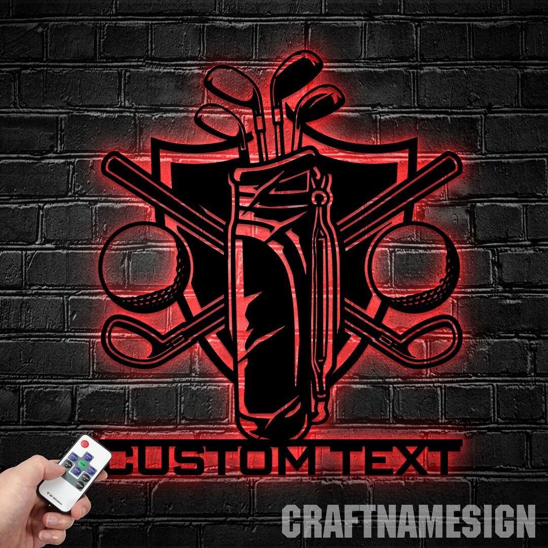 Custom Golfing Metal Wall Art LED Light Personalized Golfer - Etsy