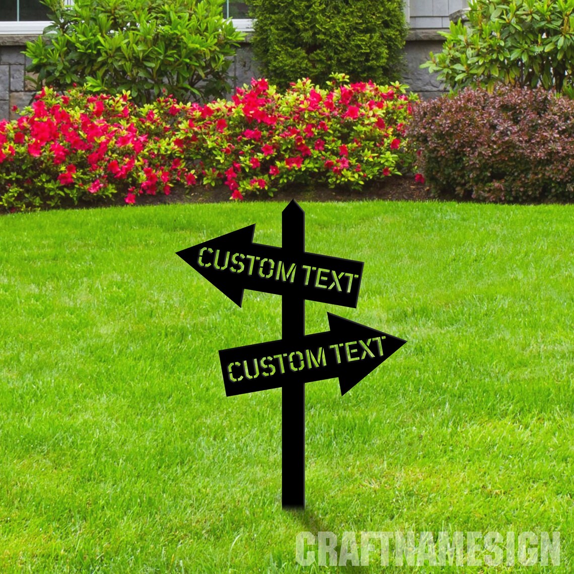 Custom Metal Destination Arrow Signs, Direction Arrow Garden Stake ...