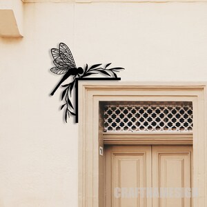 Dragonfly Door Corner Metal Wall Art, Dragonfly Door Topper, Dragonfly ...