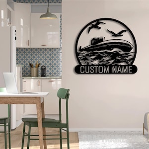 Custom Submarine Metal Sign, Submarine Metal LED Decor, Personalized ...