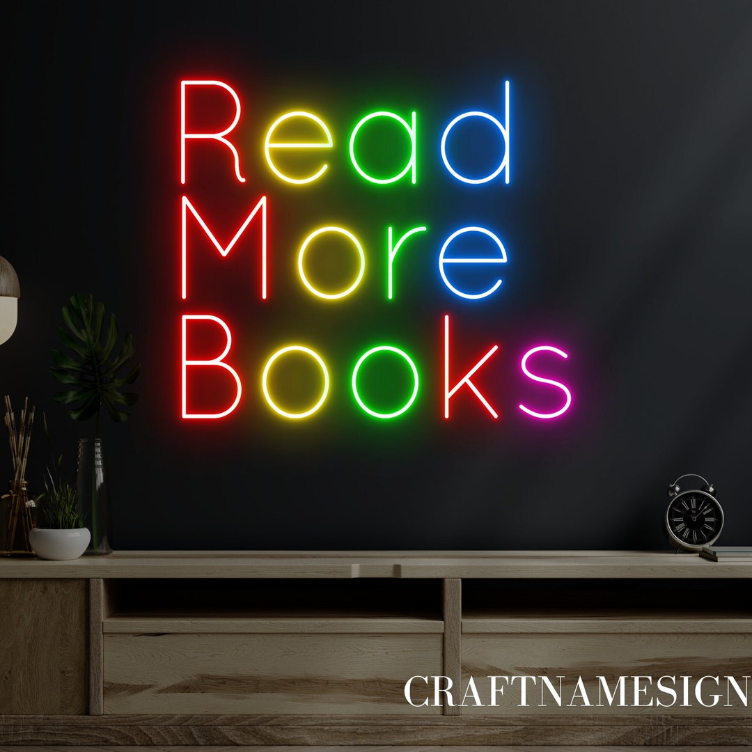 Read More Books Neon Sign, Books Led Sign, Custom Neon Sign, Book Store ...