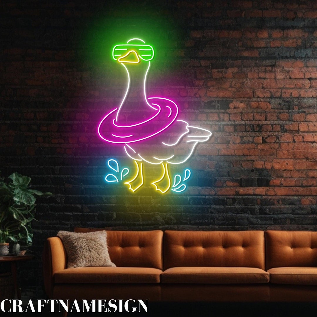 Cool Goose With Float Neon Sign, Goose Led Sign for Swimming Pool Decor ...