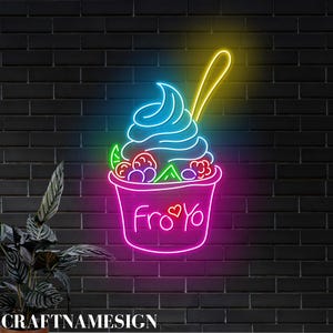Frozen Fruit Yogurt Neon Sign, Fruit Yogurt Led Sign, Custom Neon Led ...