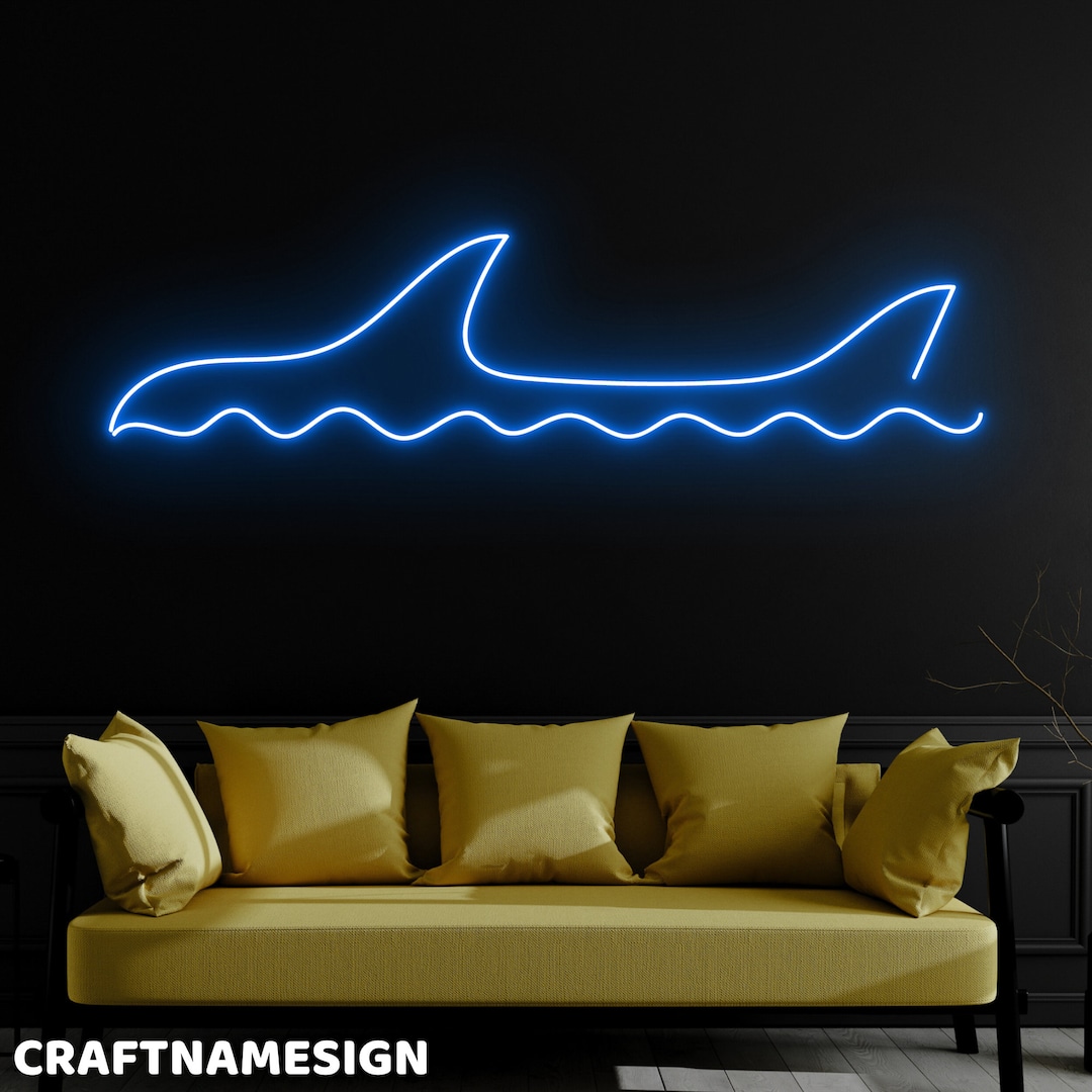 Shark Fin Neon Sign, Shark Line Led Sign, Custom Neon Sign, Shark Lover ...