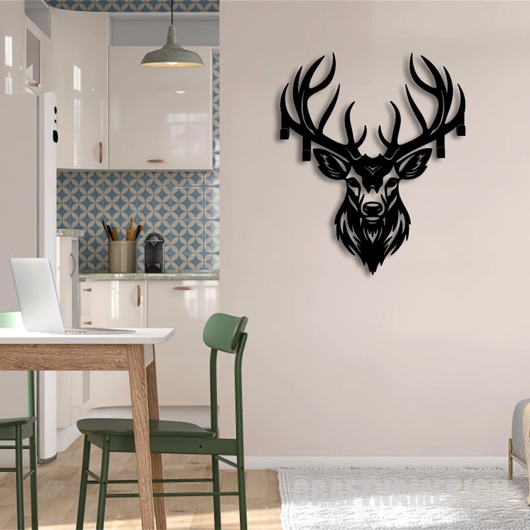 Custom Deer Hunting Metal Key Holder, Head Deer Decorative Key Holder ...