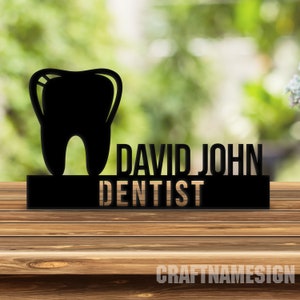 Custom Dentist Wooden Desk Name Plate, Dentist Metal Nameplate for Desk ...