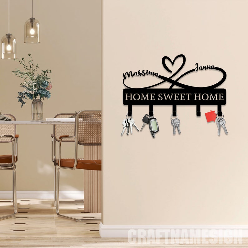 Custom Infinity Heart Metal Key Holder, Decorative Key Holder, Metal ...