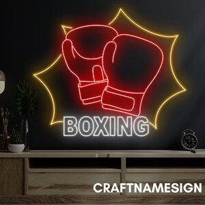 Boxing Gloves Neon Sign, Boxing Led Sign, Custom Neon Sign, Boxing Shop ...