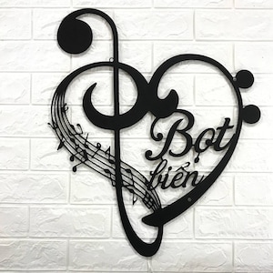 Custom Music Notes Metal Wall Art LED Light - Personalized Music Notes ...