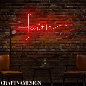 Faith Neon Sign, Jesus God Faith Led Sign, Custom Neon Sign, Christian ...