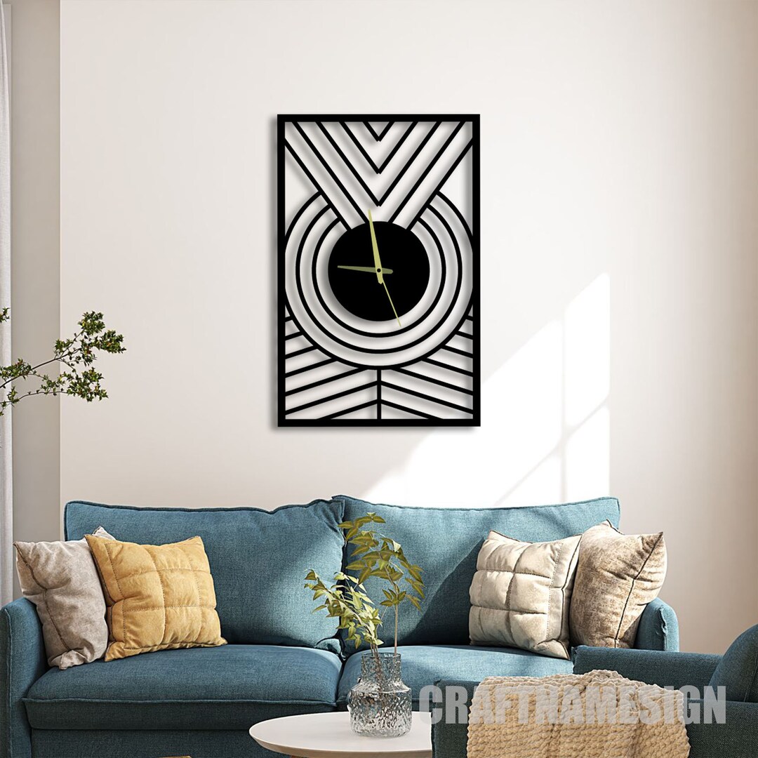 Metal Rectangle Large Wall Clock, Wall Clock Perfect Modern Look for ...