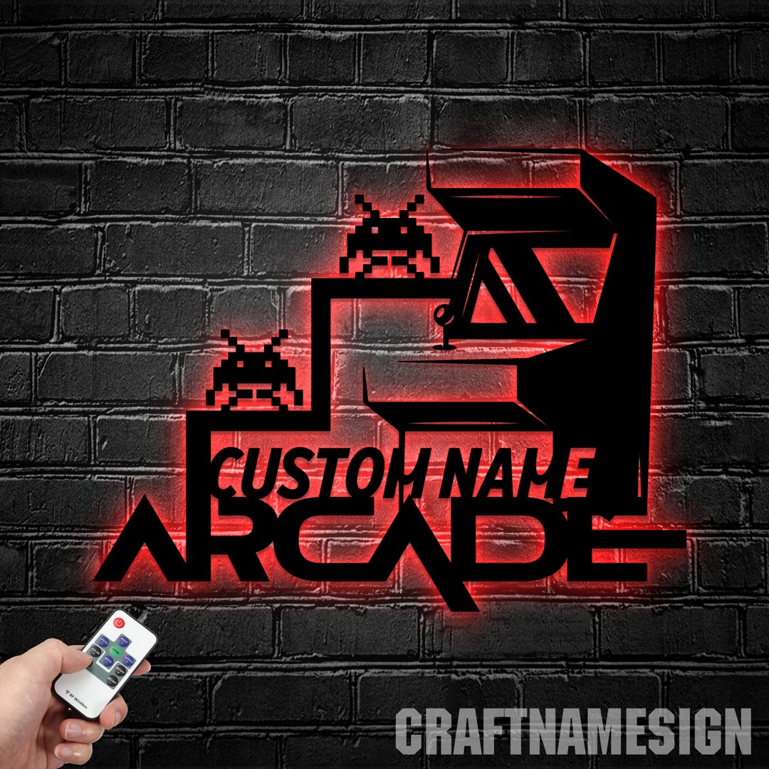 Custom Arcade Game Metal Sign, Arcade Pinball Game Led Sign ...