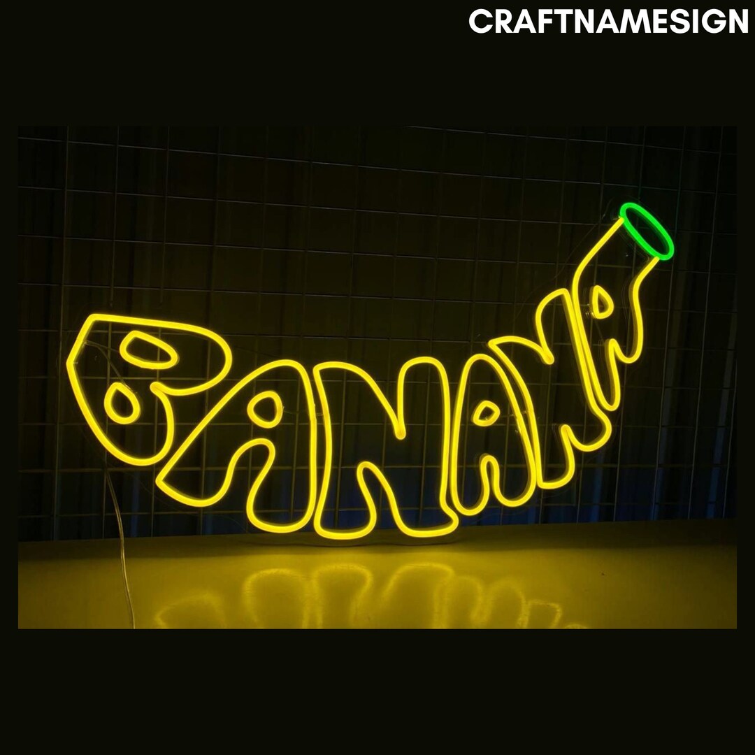 Banana Neon Sign, Banana Led Sign, Custom Neon Sign, Banana Store Wall ...