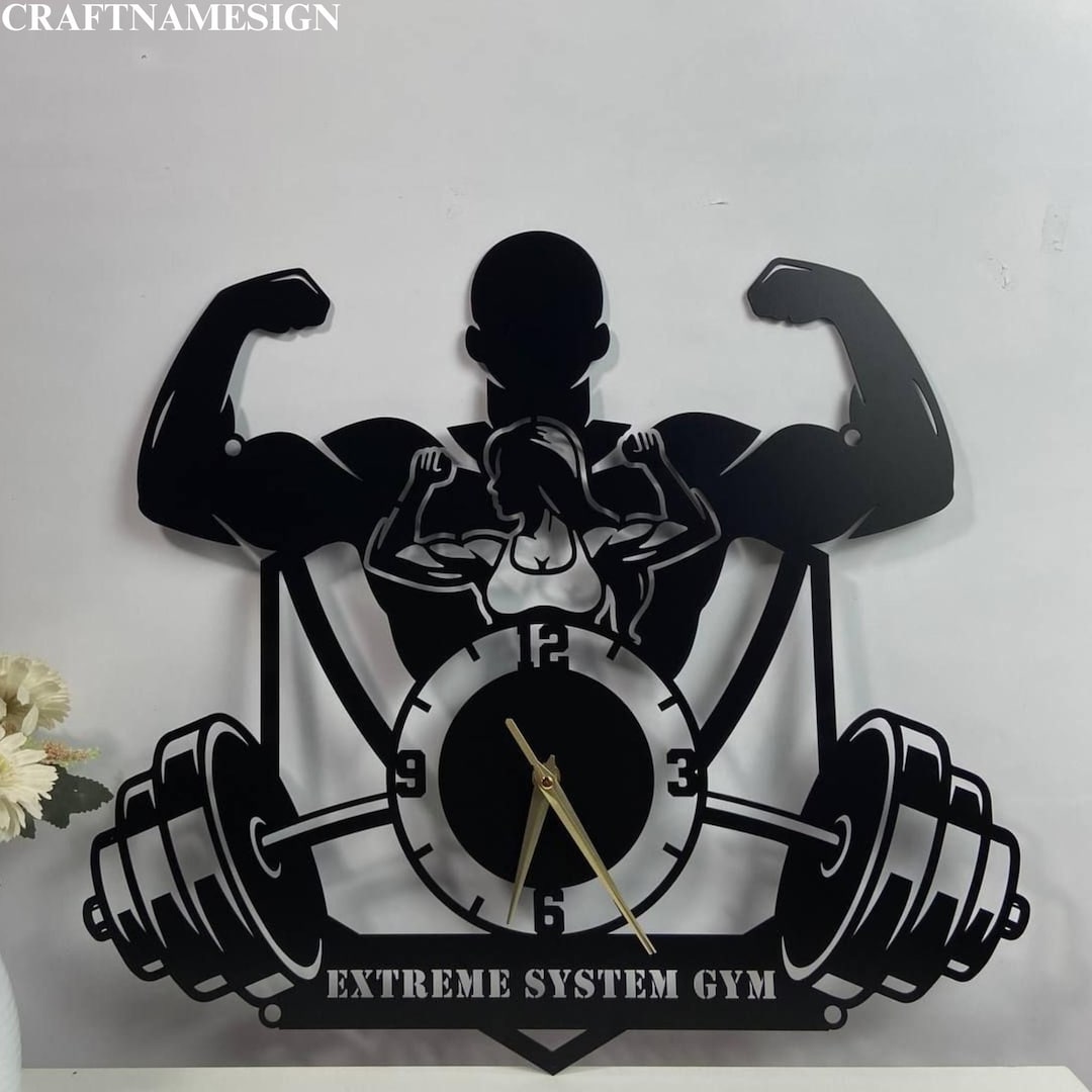 Fitness Gym System Wall Clock, Wall Clock Unique for Home Decor and ...