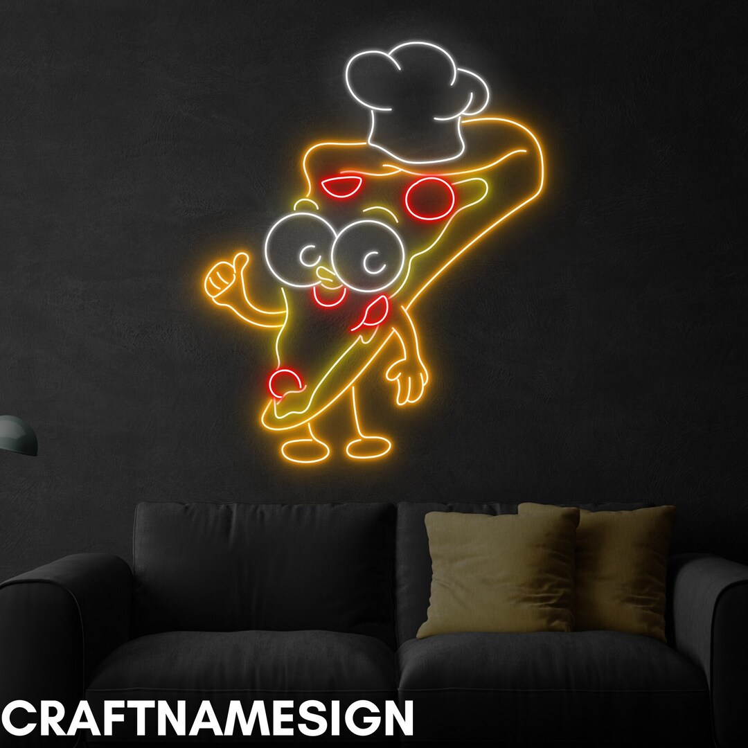 Pizza Chef Neon Sign, Pizza Chef Led Wall Art Decor, Custom Neon Sign ...