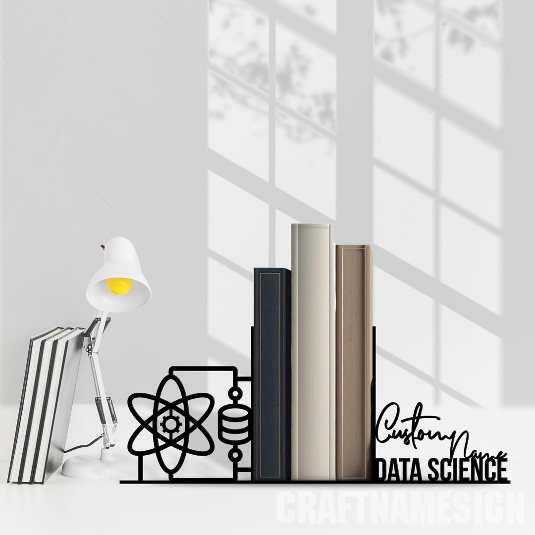Custom Data Science Bookend, Personalized Data Scientist Name Book End ...