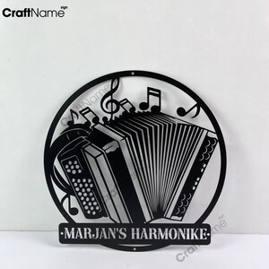 Custom Accordion Metal Wall Art Led Light, Personalized Accordion ...