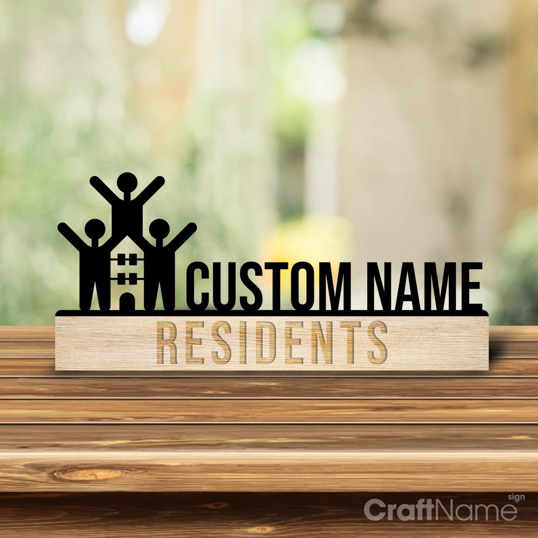 Custom Residents Metal Desk Name Plate for Office Decor, Residents ...