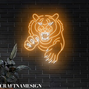 Angry Tiger Neon Sign, Angry Tiger Hunting Led Sign, Custom Neon Sign ...