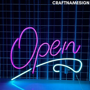 Open Neon Sign, Grand Opening Shop Neon Sign, Custom Neon Sign, Bar Pub ...