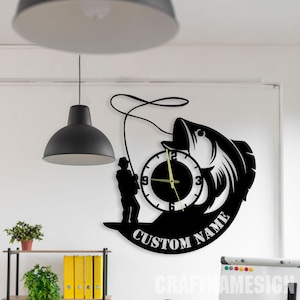 Custom Fisherman Metal Wall Clock, Wall Clock Unique for Home Decor and ...