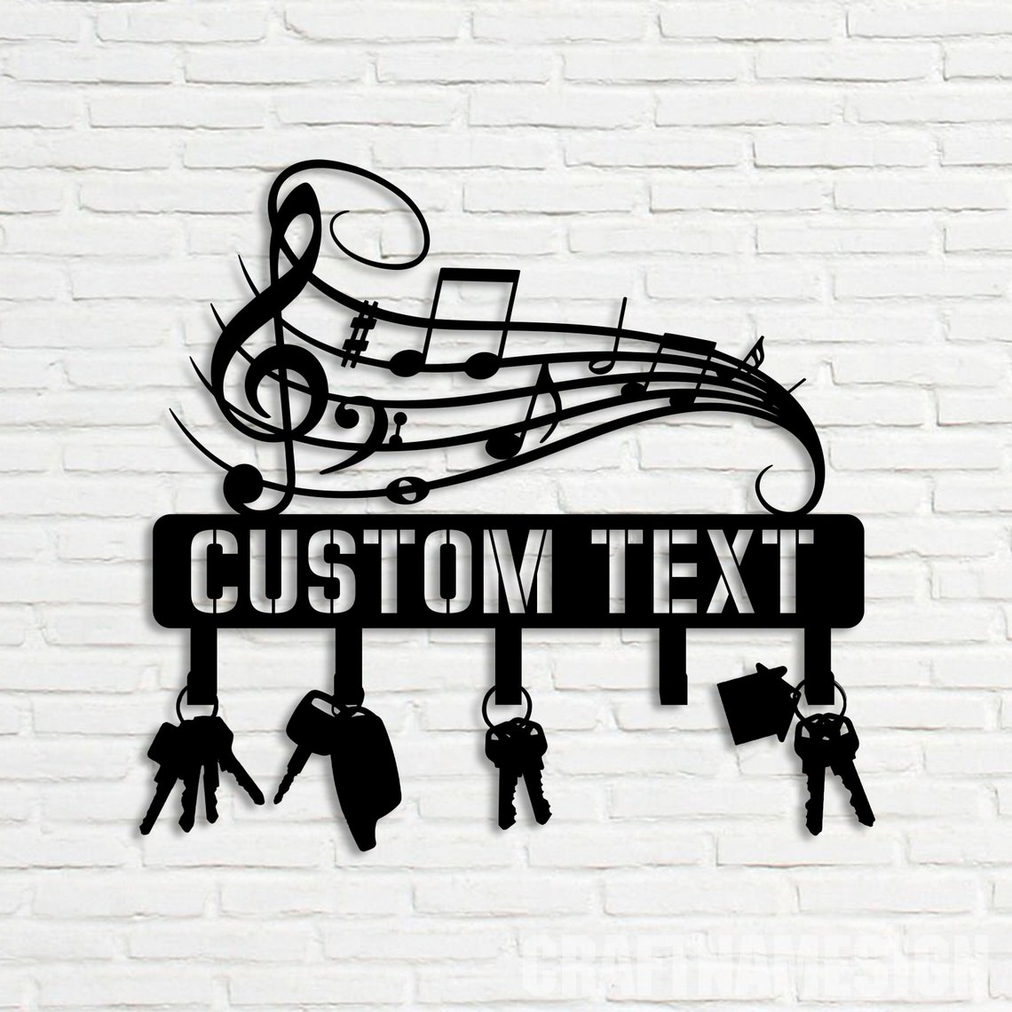 Custom Music Metal Key Holder, Musical Notes Decorative Key Holder ...