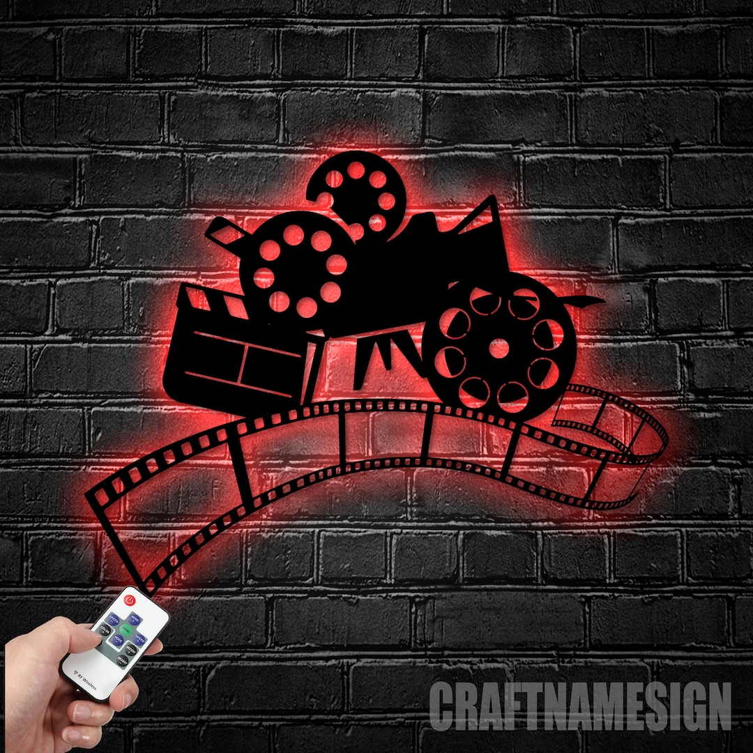 Custom Movie Metal Wall Art LED Light - Personalized Cinema Film Movie ...