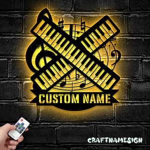 Custom Melodica Musical Instrument Metal Wall Art LED Light ...