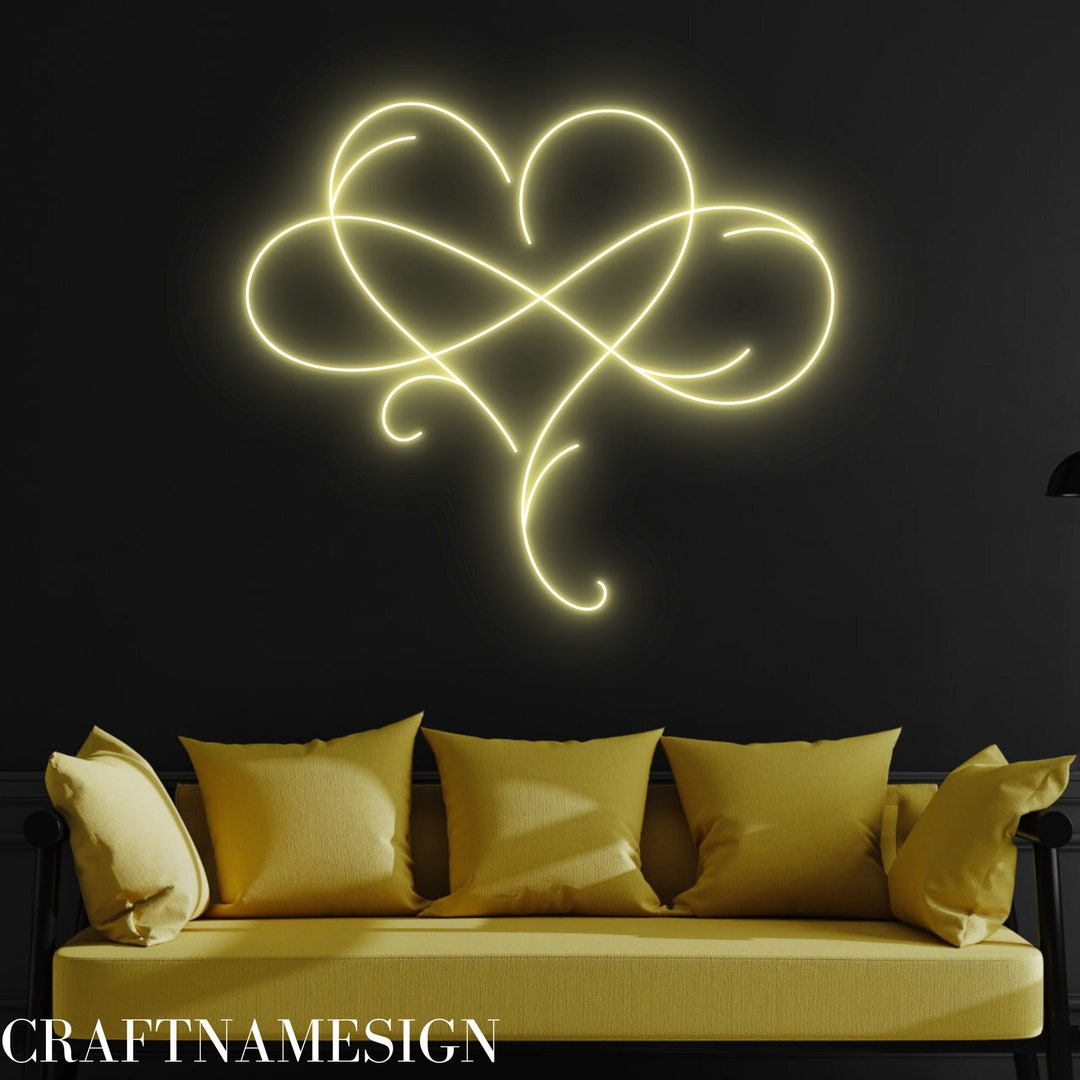 Infinity Heart Neon Sign, Infinity Heart Led Sign, Custom Neon Sign ...