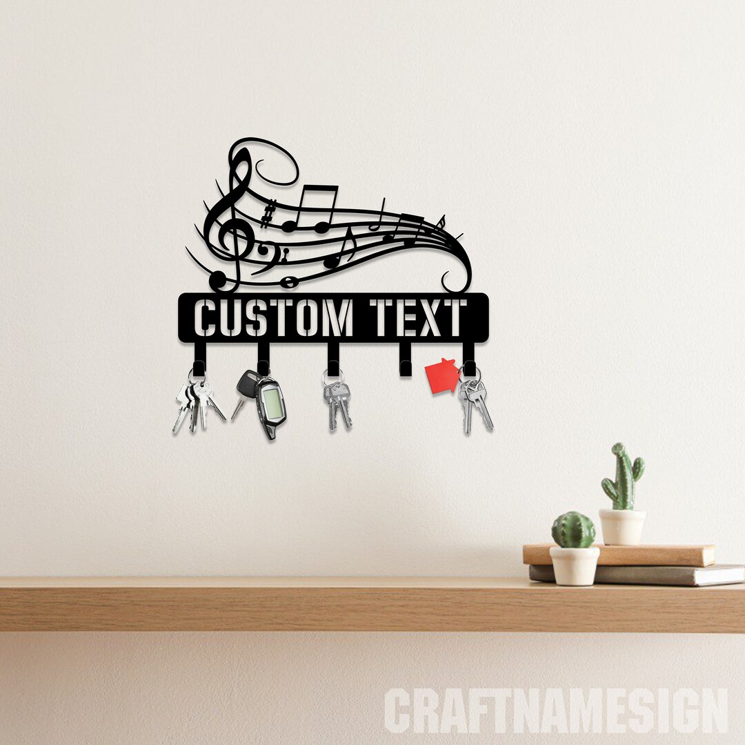 Custom Music Metal Key Holder, Musical Notes Decorative Key Holder ...