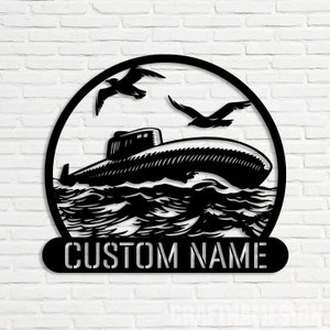 Custom Submarine Metal Sign, Submarine Metal LED Decor, Personalized ...