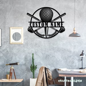 Custom Golfing Metal Wall Art LED Light| Personalized Golfer Name Sign ...