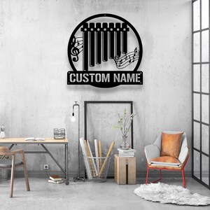 Custom Panpipe Musical Instrument Metal Wall Art LED Light ...