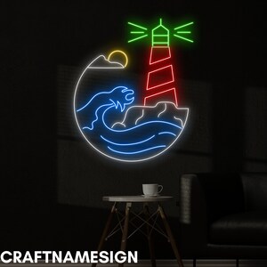 Lighthouse View Neon Sign, Lighthouse View Led Sign, Custom Neon Sign ...
