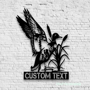 Custom Duck Hunting Metal Wall Art LED Light - Personalized Hunter Name ...