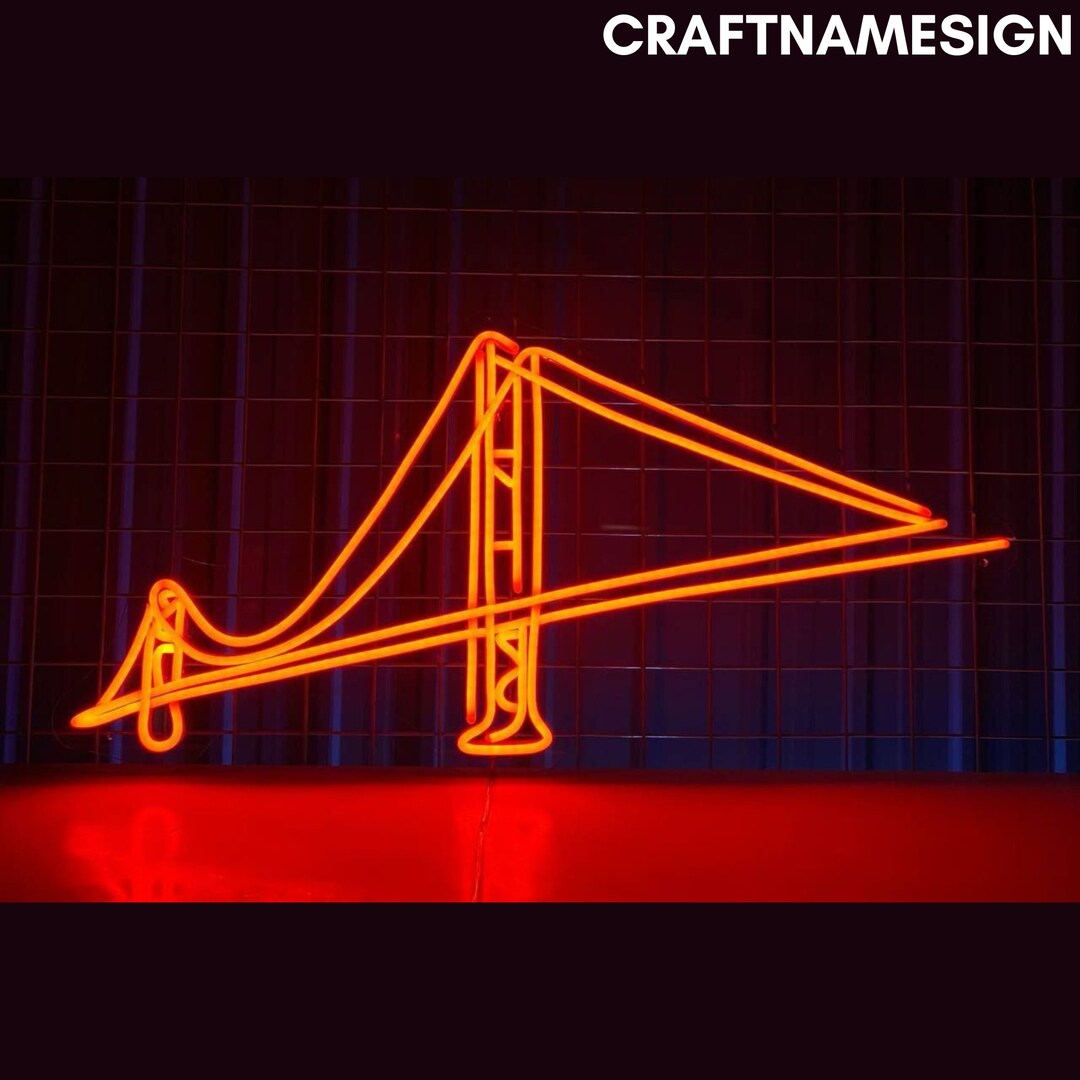 Golden Gate Bridge Neon Sign, San Francisco City Golden Gate Bridge Led ...