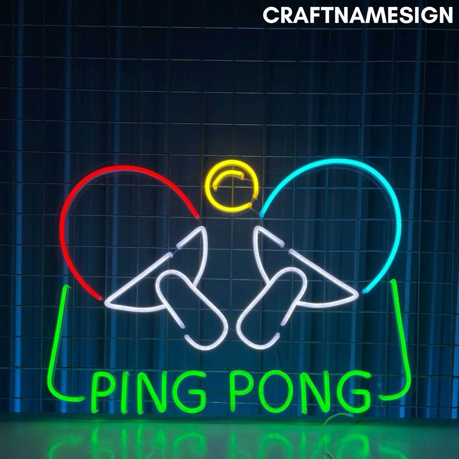 Ping Pong Neon Sign, Table Tennis Led Sign, Custom Neon Sign, Tennis ...