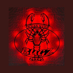 Custom Lobster Seafood Metal Wall Art LED Light | Personalized Crayfish ...