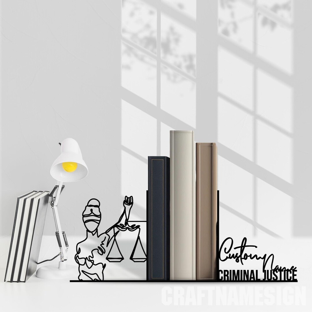 Personalized Bookend Criminal Justice Table Decor, Custom Lawyer Office ...